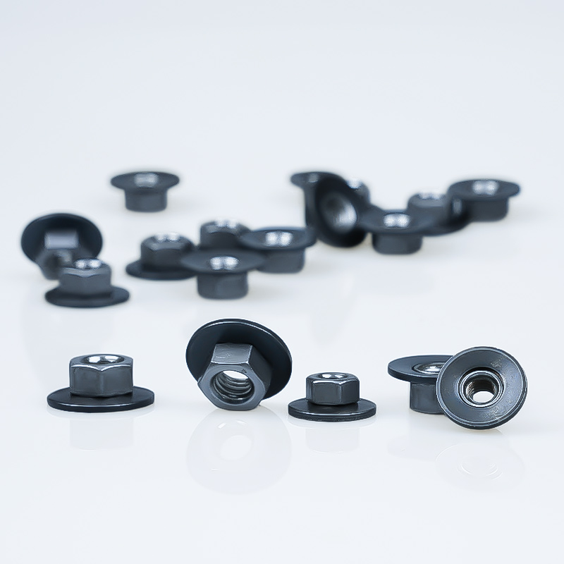 Hexagonal combination nut with black conical washer - Qewit